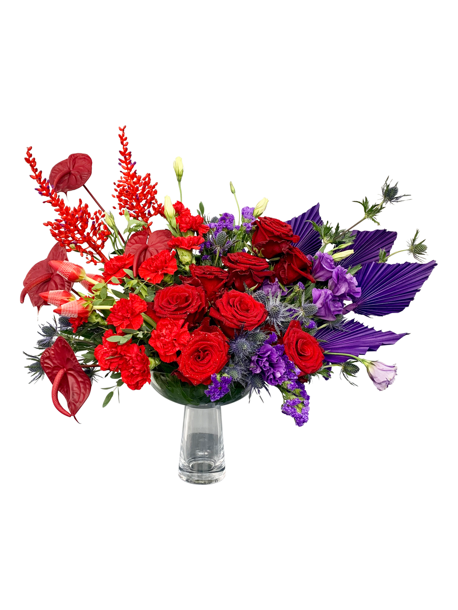 Scarlet Splendor – Balloons & Blooms