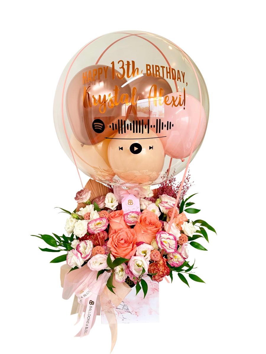 "Krystal" | Mini Hot Air Balloon with Spotify Code – Balloons & Blooms