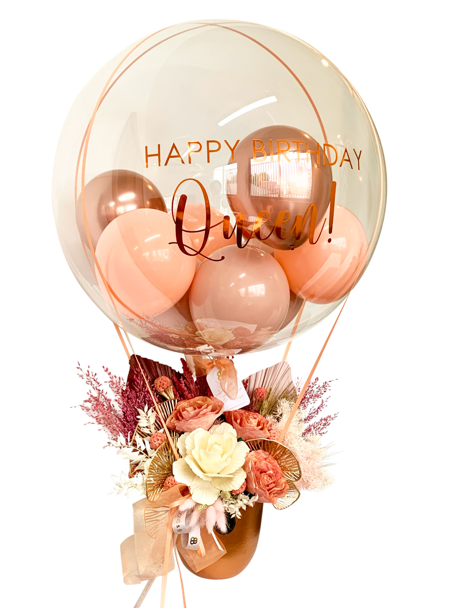 "Queen" | Mini Hot Air Balloon - Dried Flowers – Balloons & Blooms